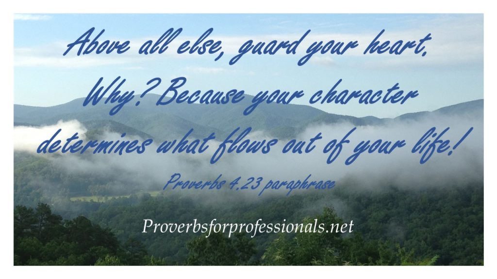 Above All Else Watch Your Character - Proverbs for Professionals